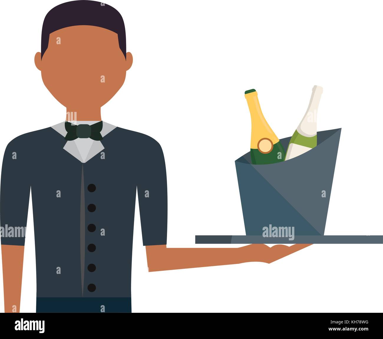 waiter man vector illustration Stock Vector Image & Art - Alamy