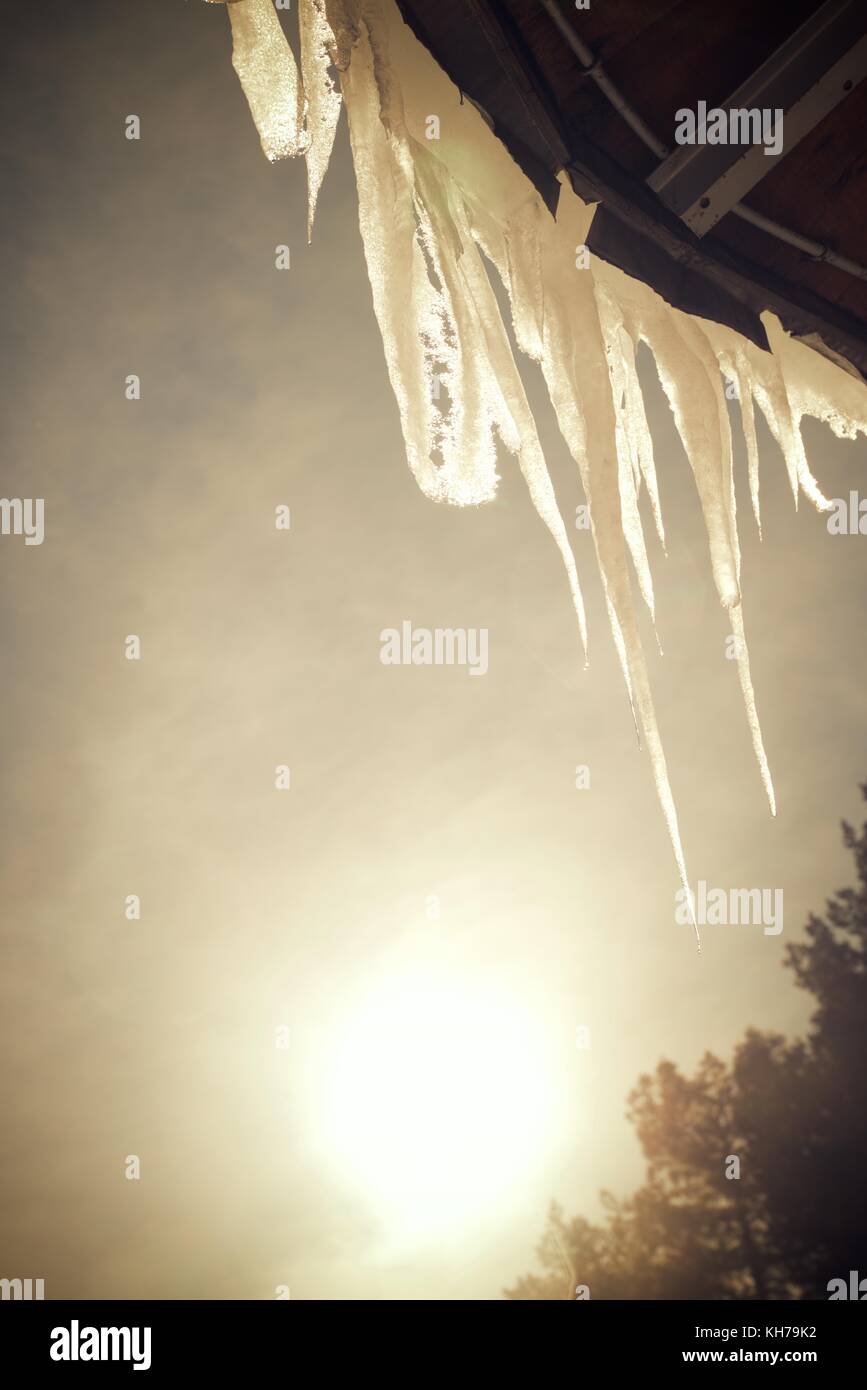 Icicles Canfranc Valley, Pyrenees, Huesca Province, Aragon, Spain Stock ...