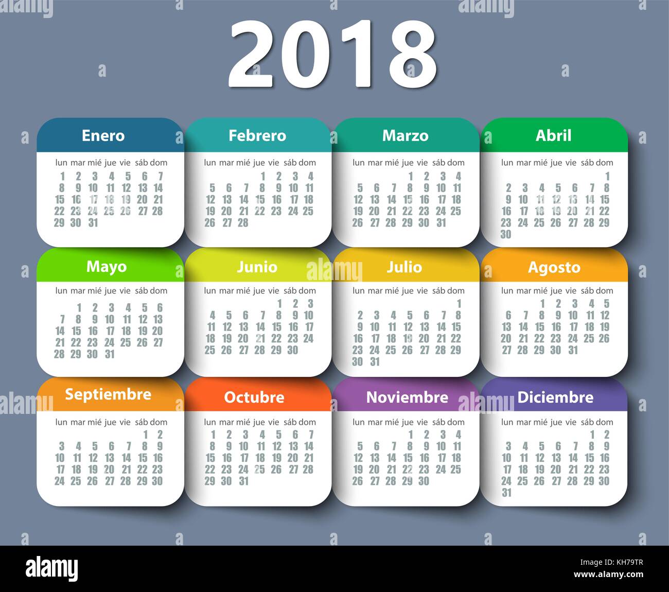 June month in spanish calendar hi-res stock photography and images - Alamy