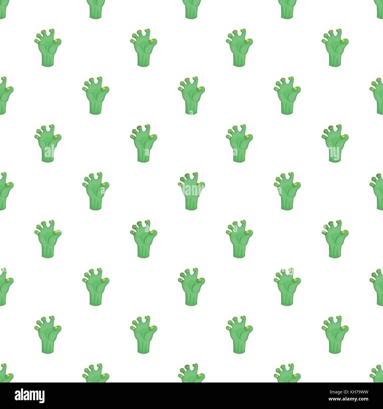 Green zombie hand pattern, cartoon style Stock Vector Image & Art - Alamy