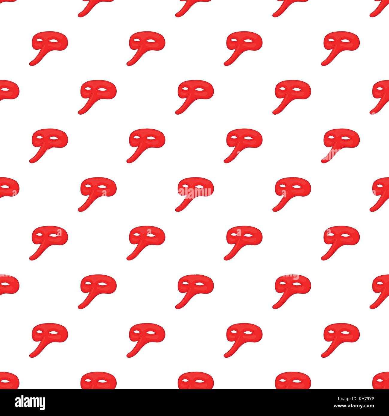 Red carnival mask pattern, cartoon style Stock Vector Image & Art - Alamy