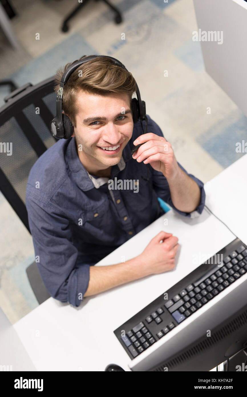 Callcenter top view hi-res stock photography and images - Alamy