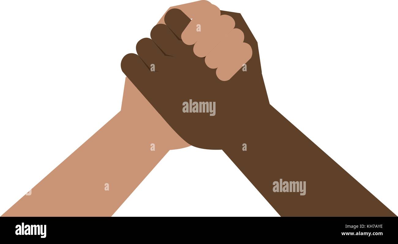 Multiracial hands holding symbol Stock Vector Image & Art - Alamy
