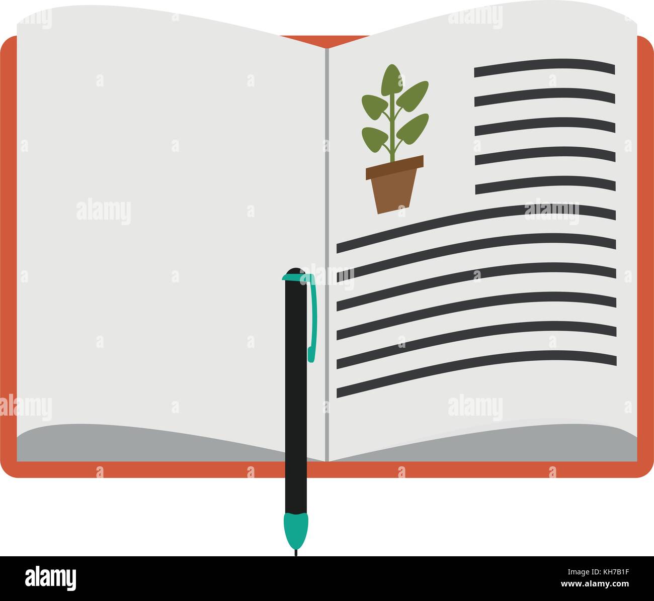 Book open with pen Stock Vector Image & Art - Alamy