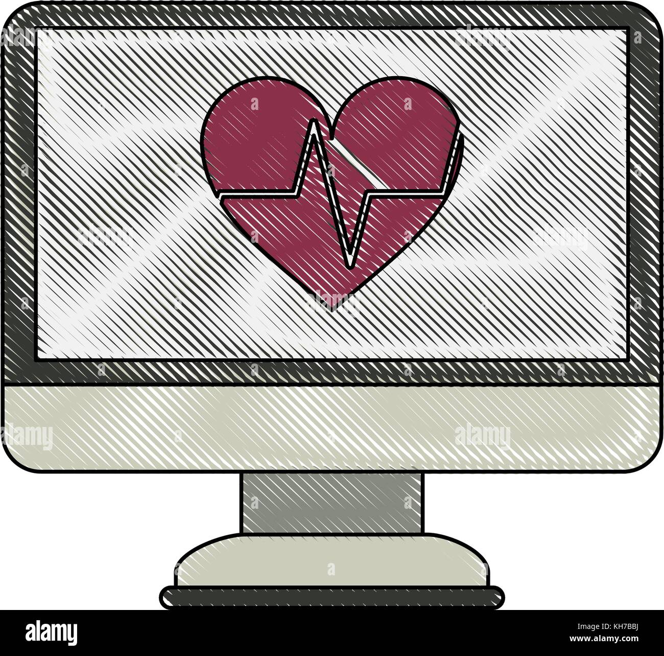 Heartbeat machine equipment Stock Vector Image & Art - Alamy