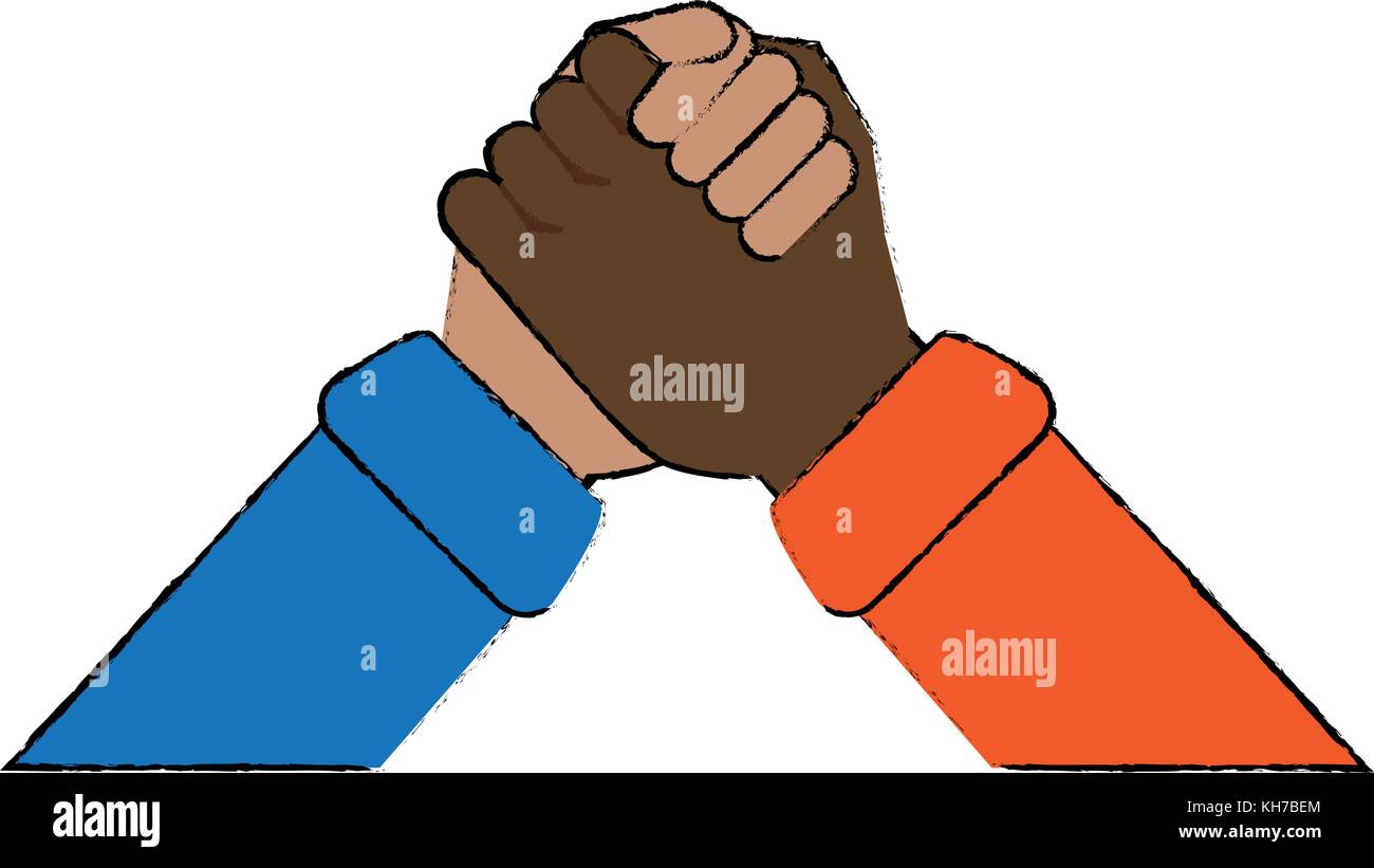 Multiracial hands holding symbol Stock Vector Image & Art - Alamy