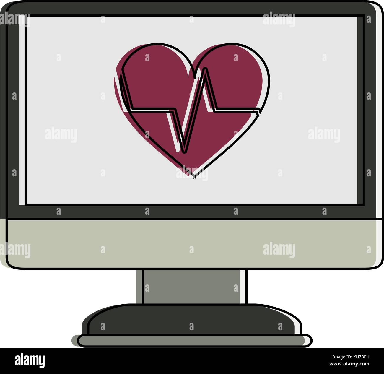 Heartbeat machine equipment Stock Vector Image & Art - Alamy