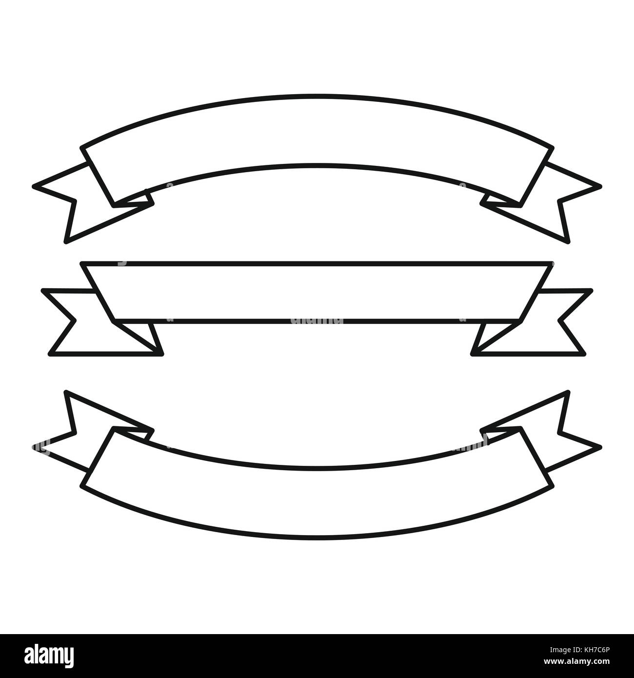 Three ribbons icon, outline style Stock Vector Image & Art - Alamy
