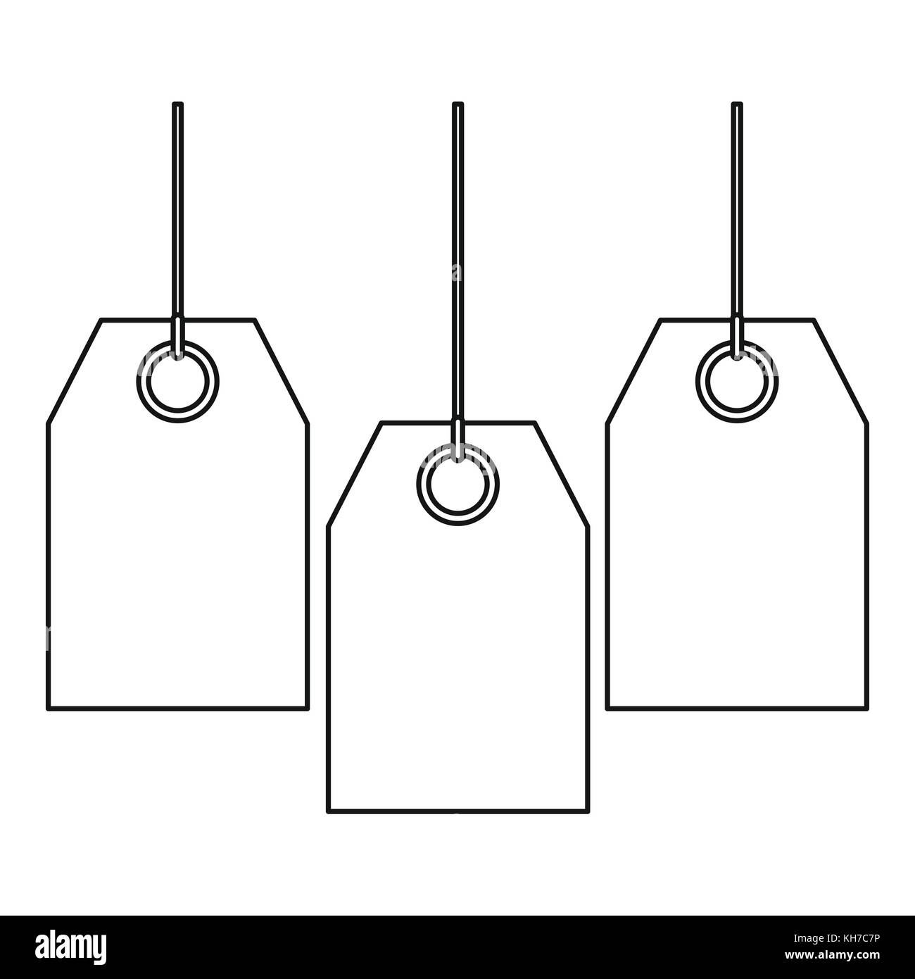 Three tags icon, outline style Stock Vector Image & Art - Alamy