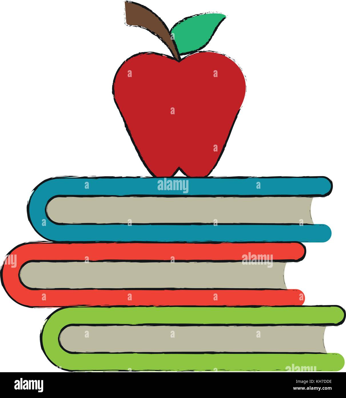Book and apple Stock Vector Image & Art - Alamy