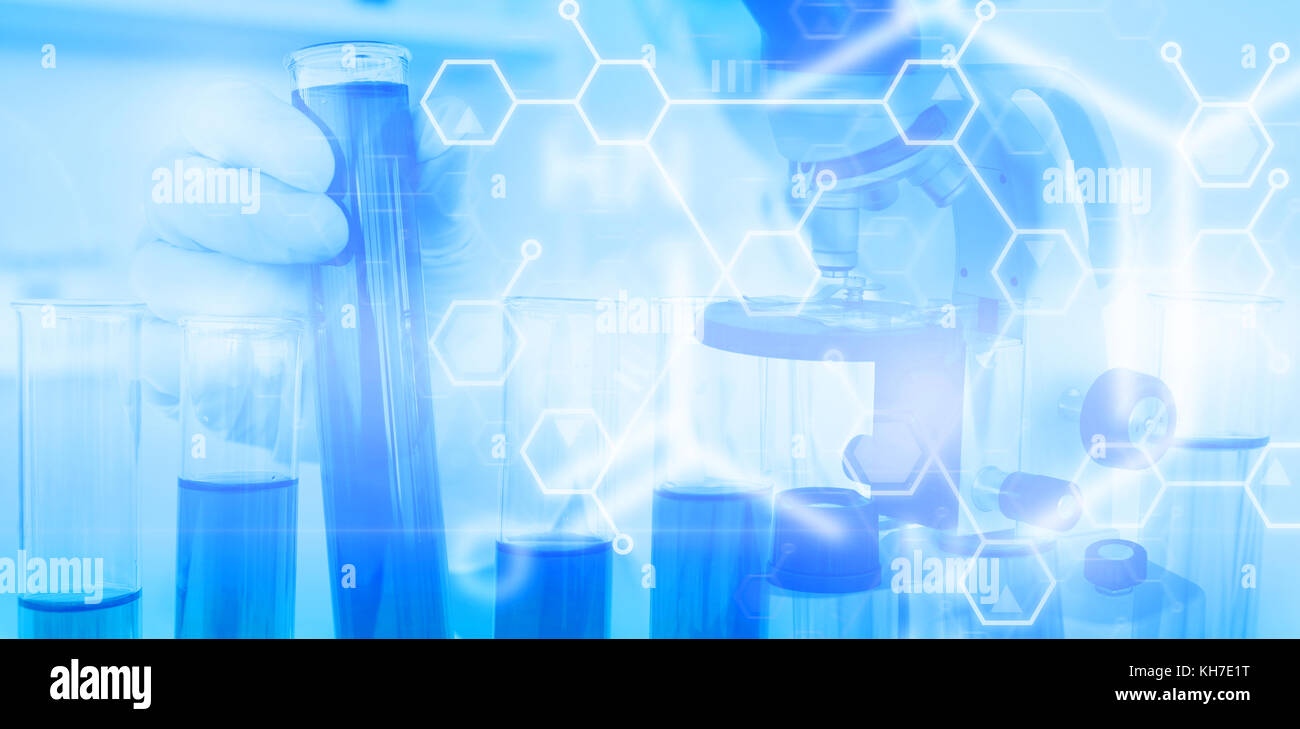 Background with Scientist working in laboratory Stock Photo - Alamy