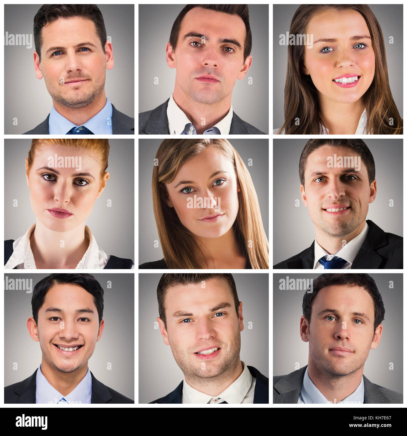 People collage portrait 3x3 Stock Photo - Alamy