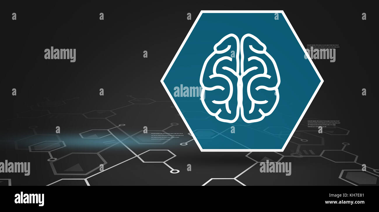 Digital background with brain sign Stock Photo - Alamy