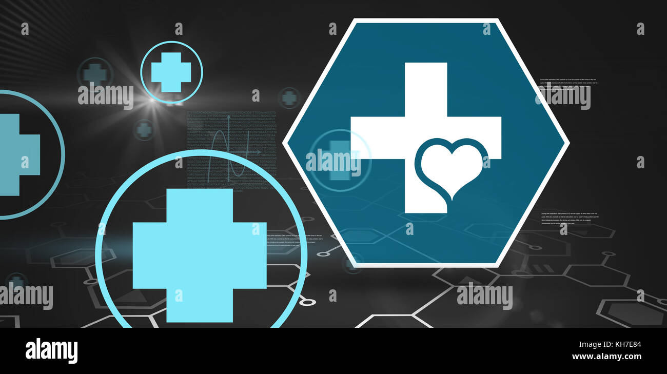 Digital background with emergency sign Stock Photo - Alamy