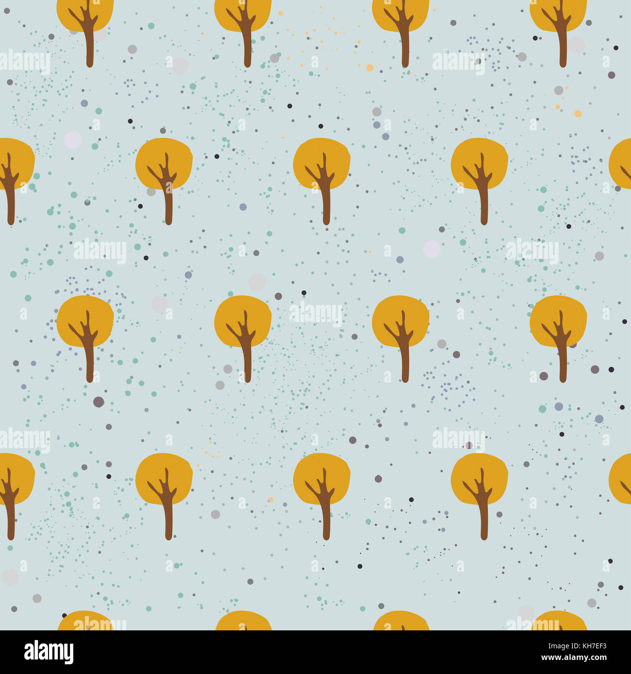 Small Tree Seamless Pattern. Small Sized trees. Vector Illustration ...
