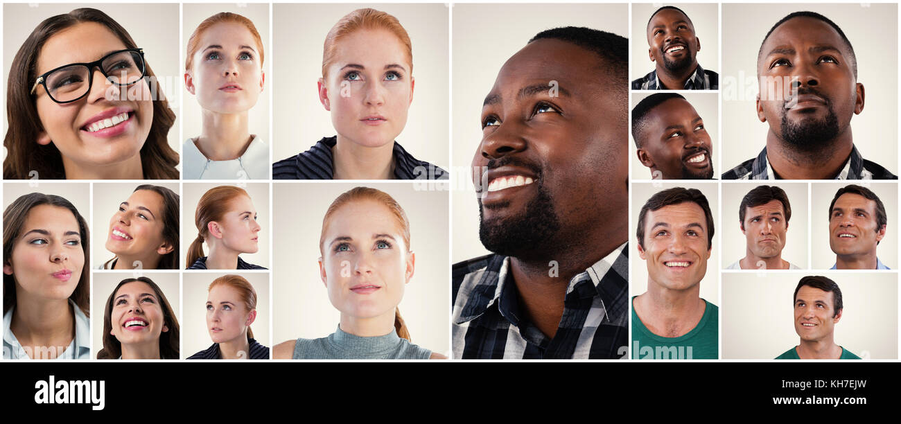 People collage portrait 6x2 Stock Photo - Alamy