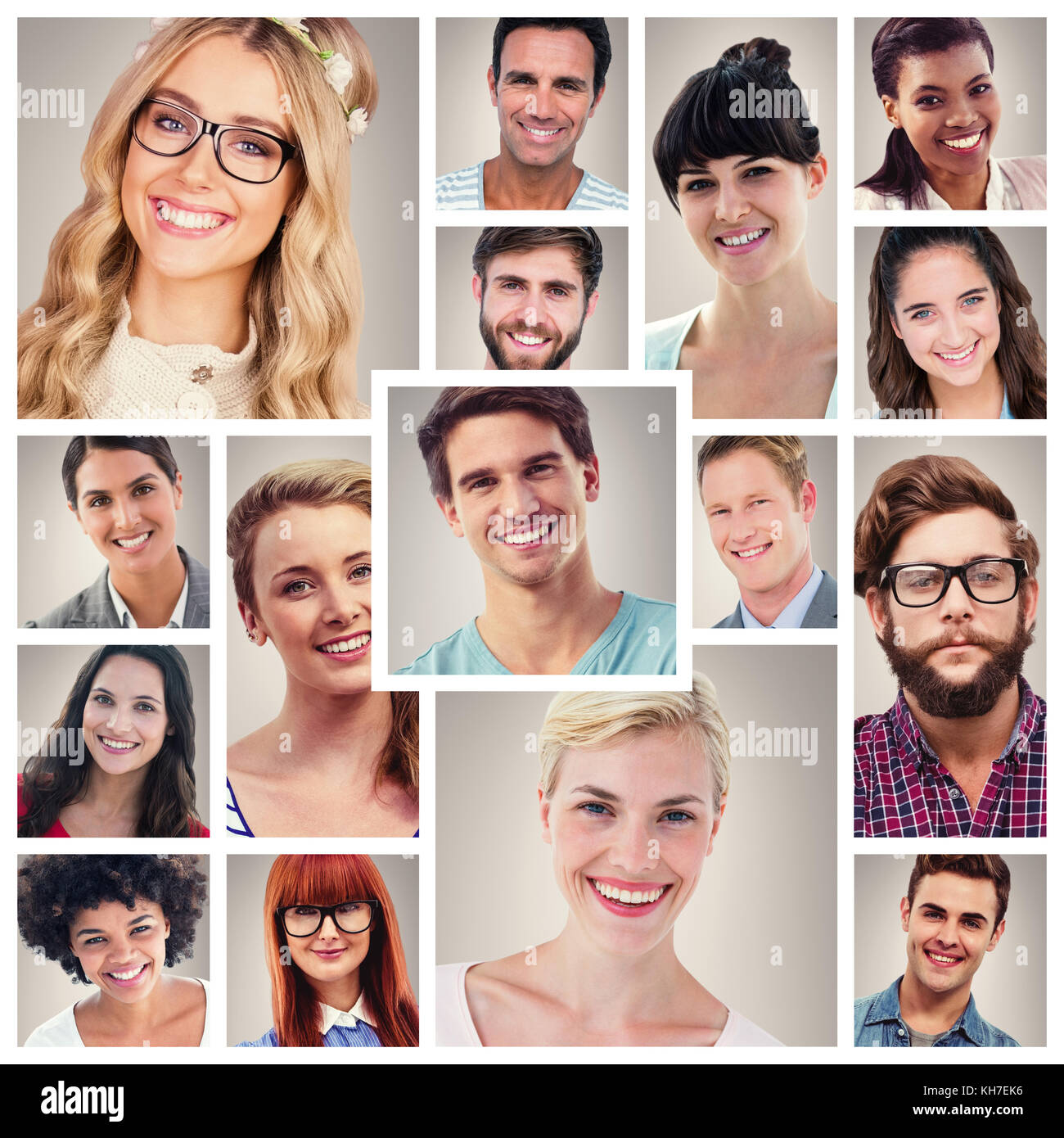 People collage portrait 4x4 Stock Photo - Alamy