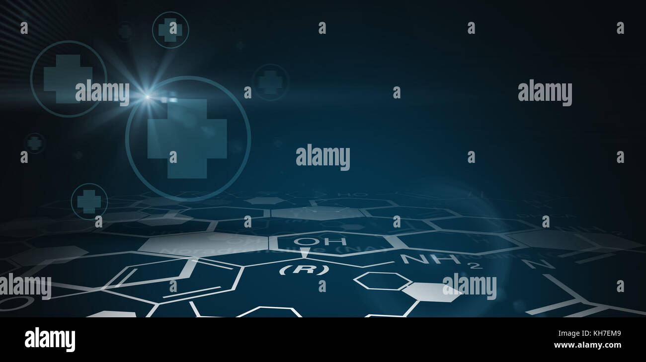 Digital background with chemical data and emergency sign Stock Photo ...