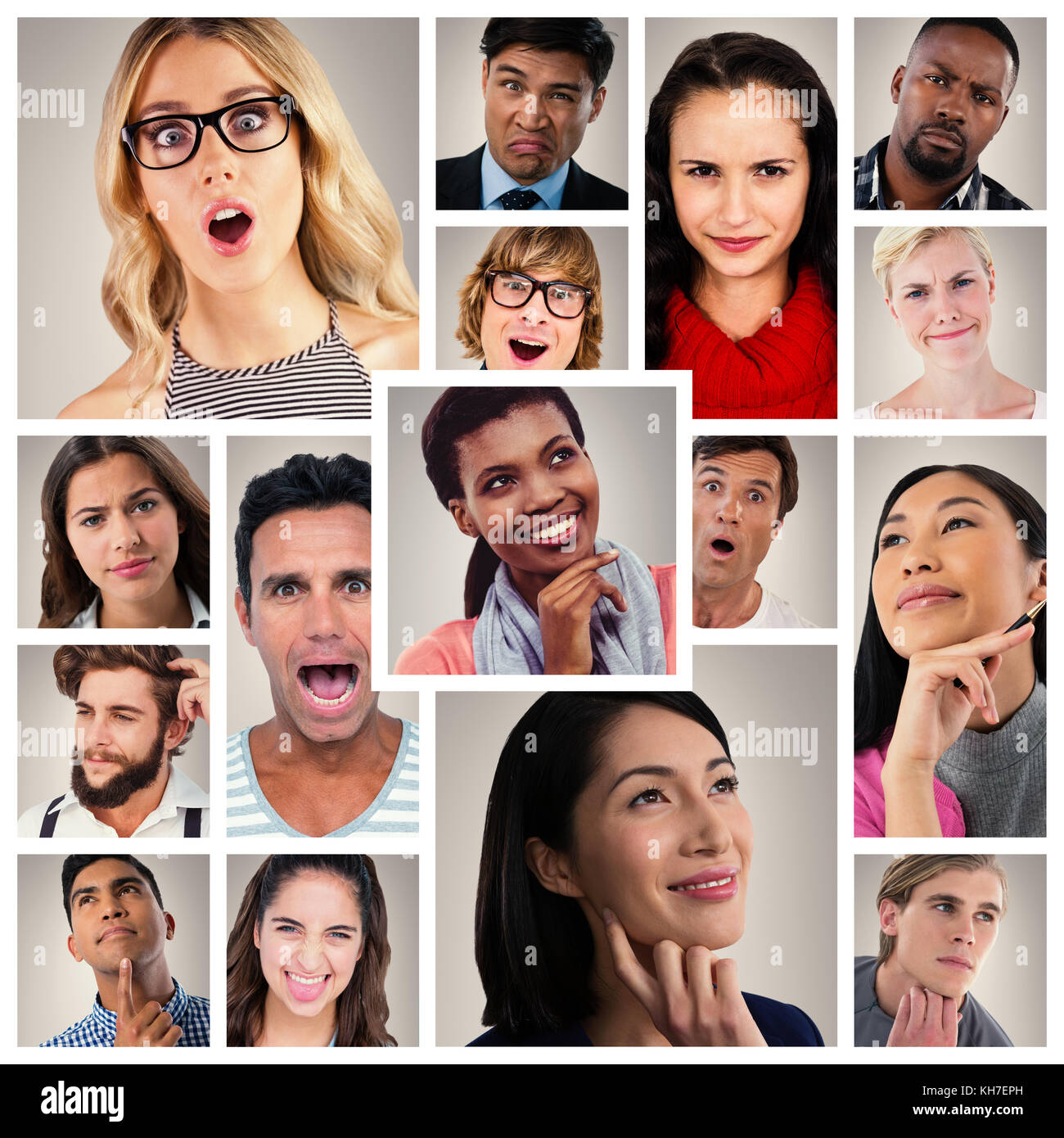 People collage portrait 4x4 Stock Photo - Alamy