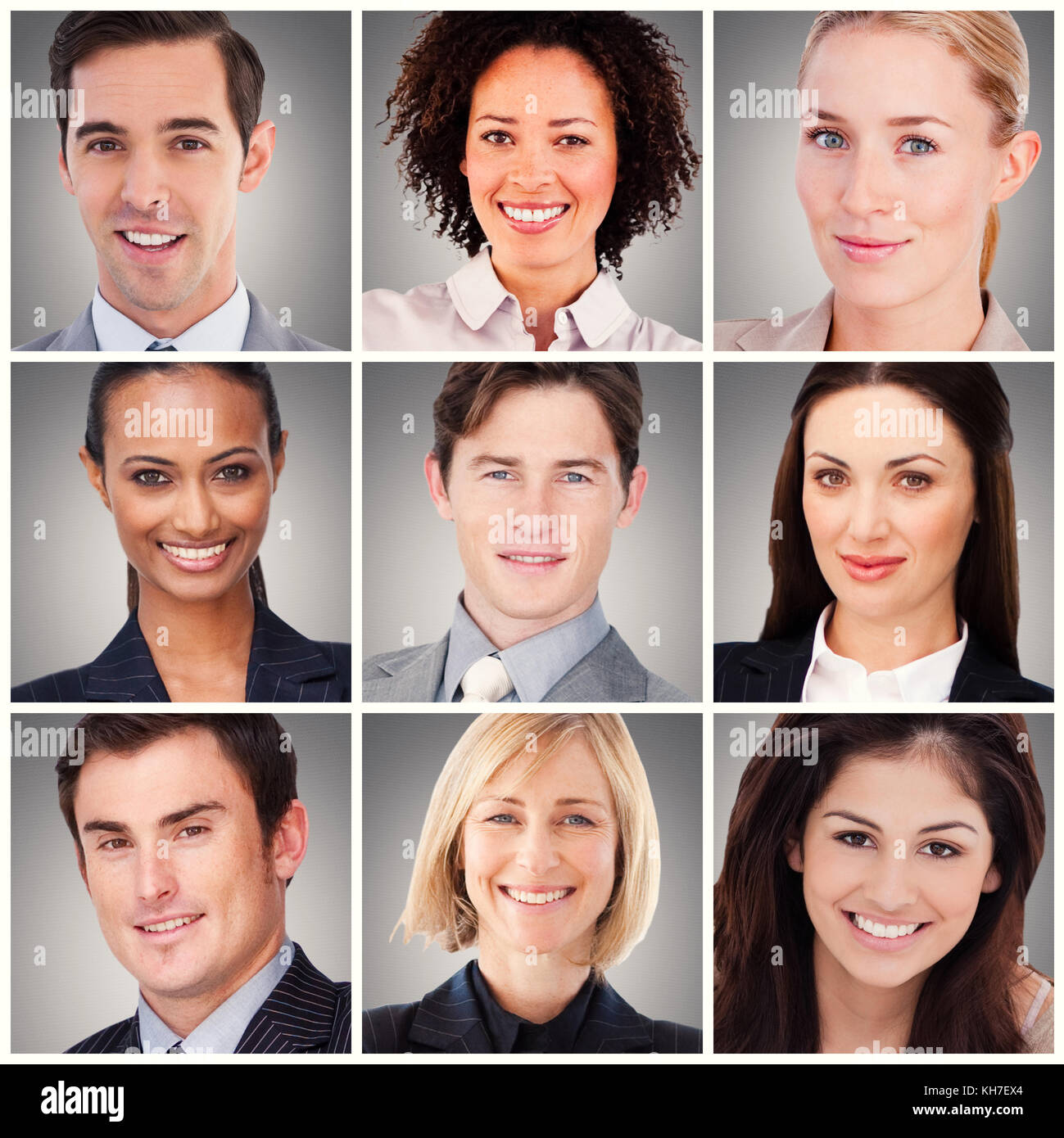 People collage portrait 3x3 Stock Photo - Alamy