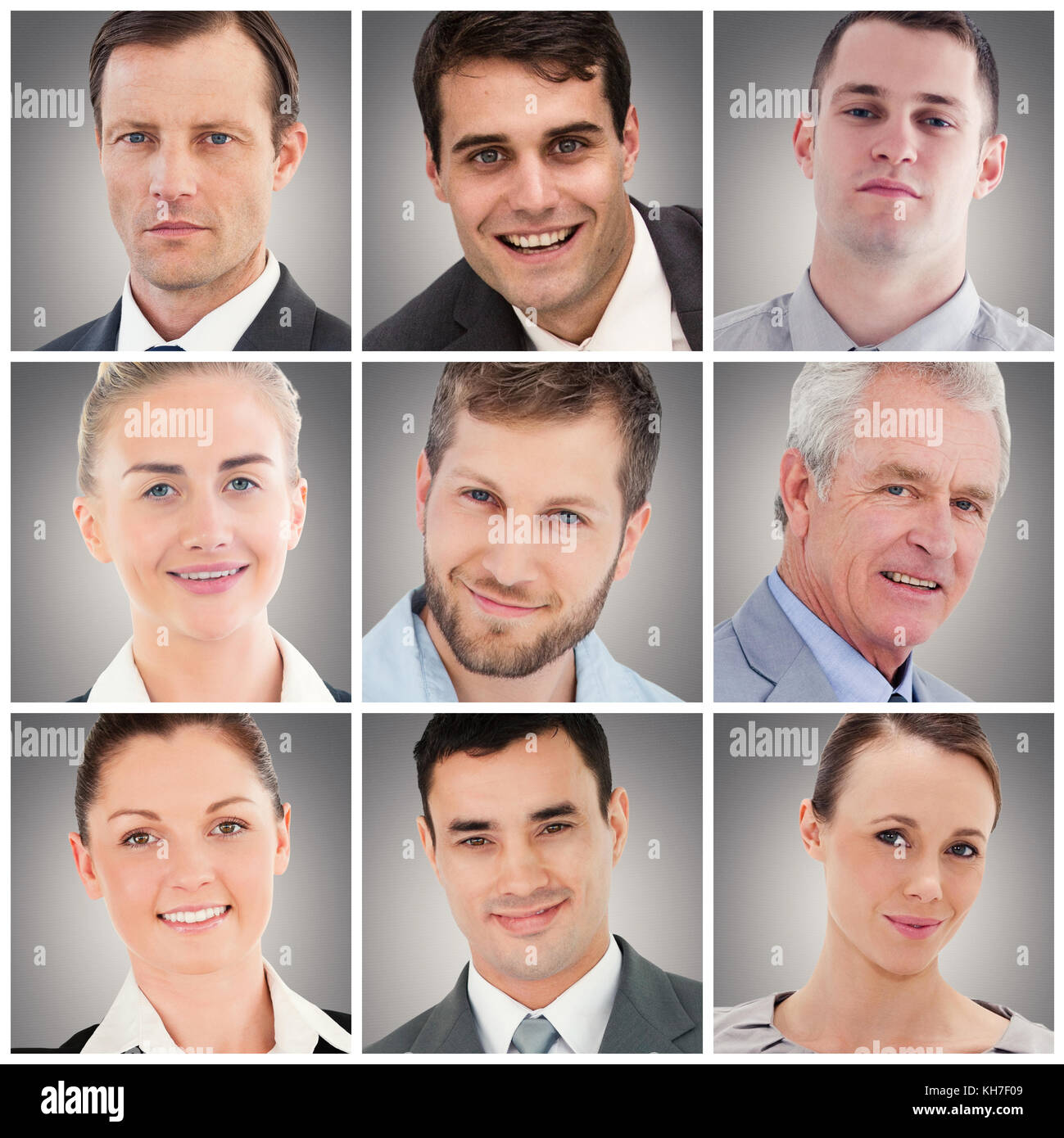 People collage portrait 3x3 Stock Photo - Alamy