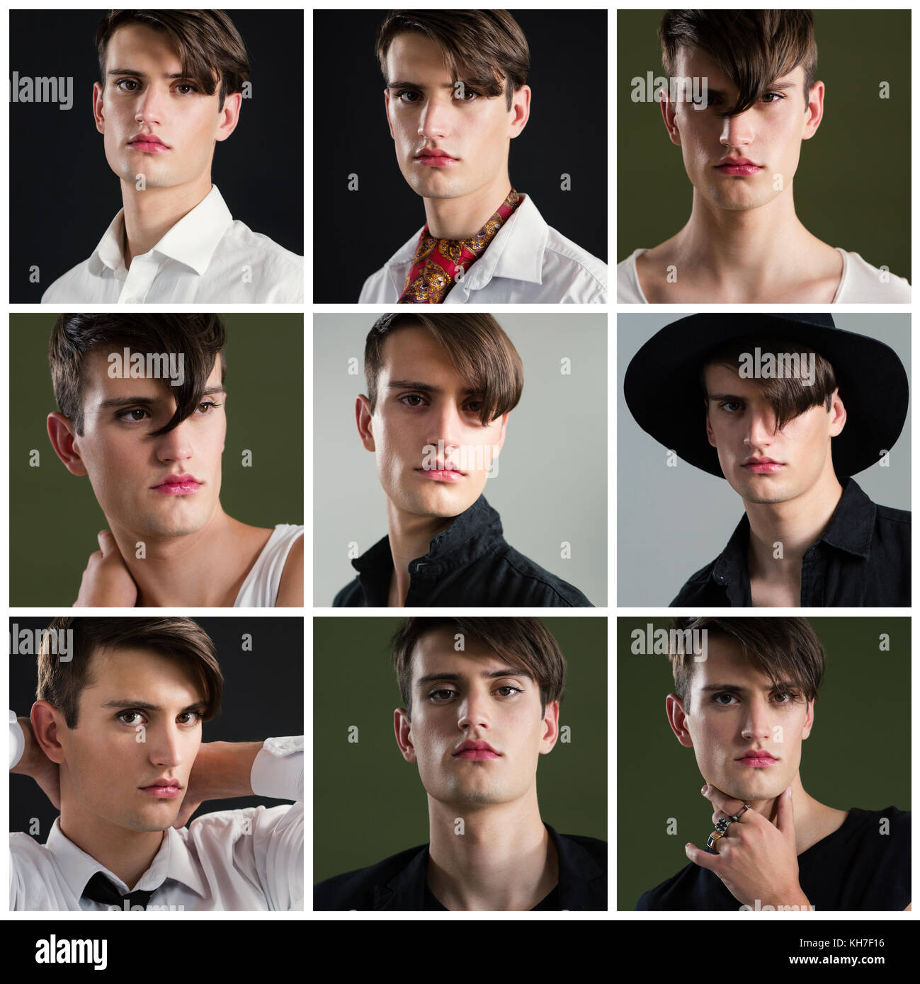 People collage portrait 3x3 Stock Photo - Alamy