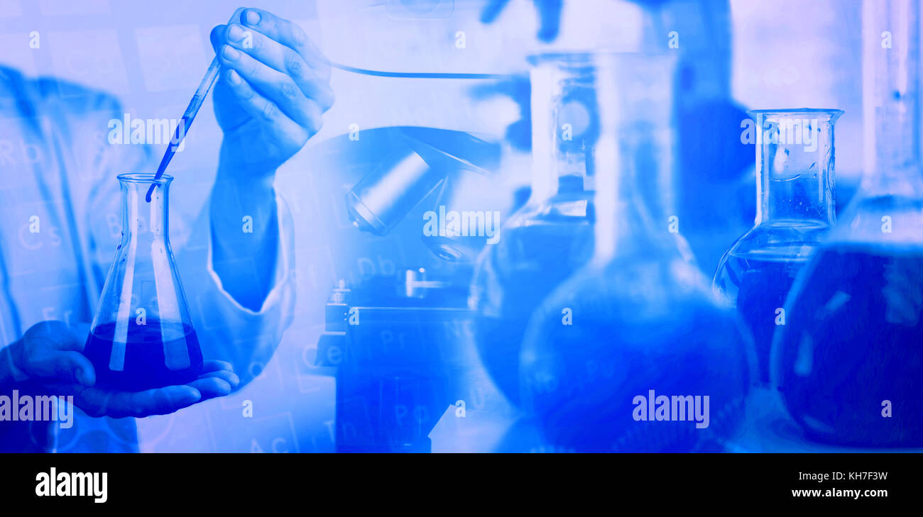 Scientist making chemical Stock Photo - Alamy