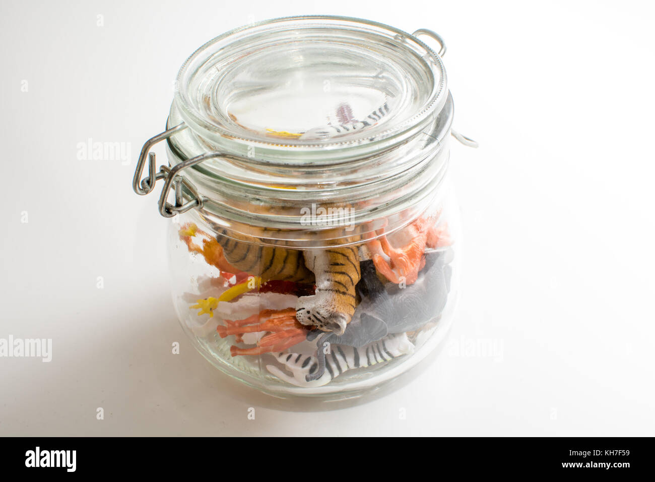 Wild animals in captivity concept of safari animals in a jar Stock ...