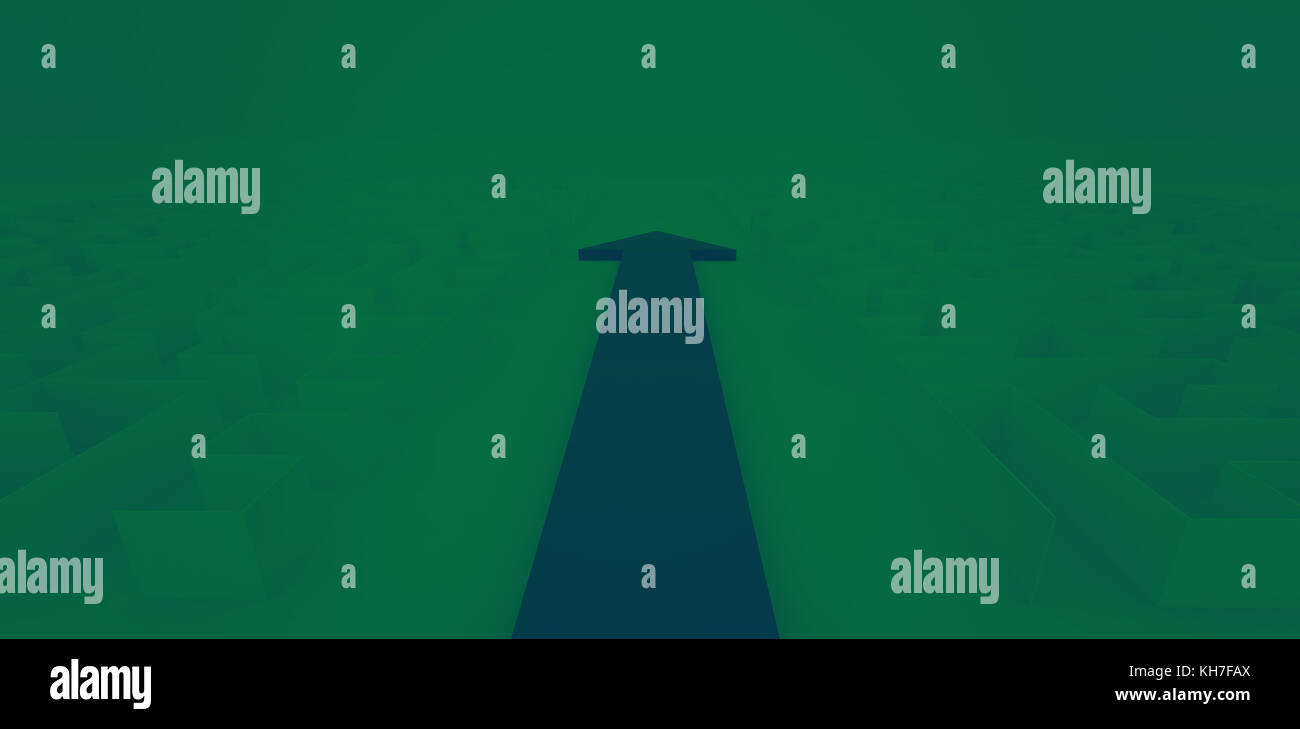 Red arrow passing by maze against white background Stock Photo - Alamy