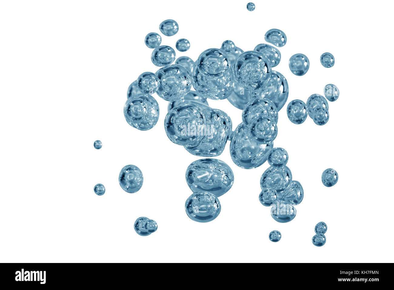Set of nice bubbles in water isolated on white background with clipping ...