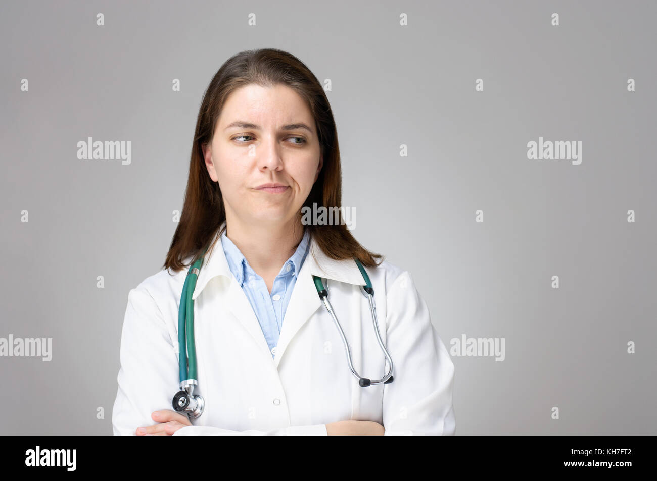 Portrait of a disappointed female doctor Stock Photo - Alamy