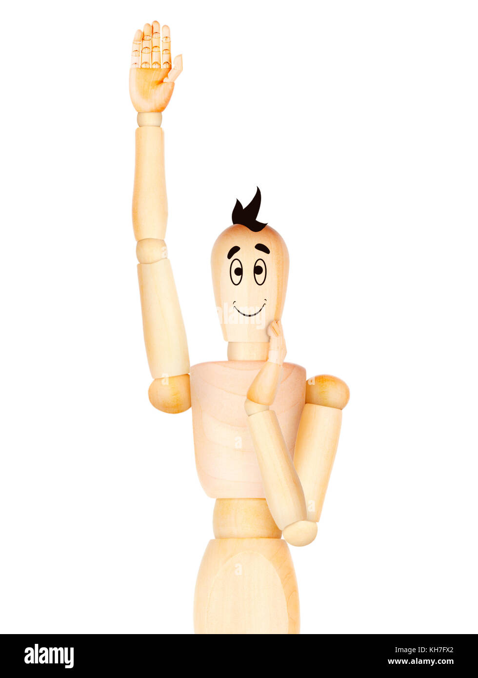 happy character giving hello gesture Stock Photo - Alamy