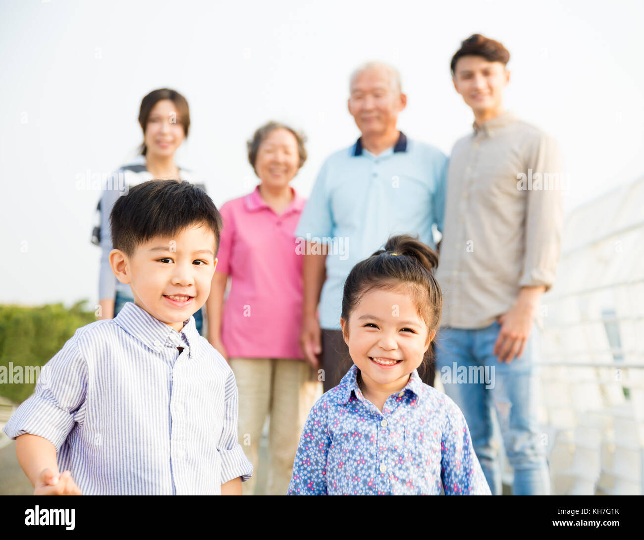 Family Group Portrait Parents Grandparents High Resolution Stock ...
