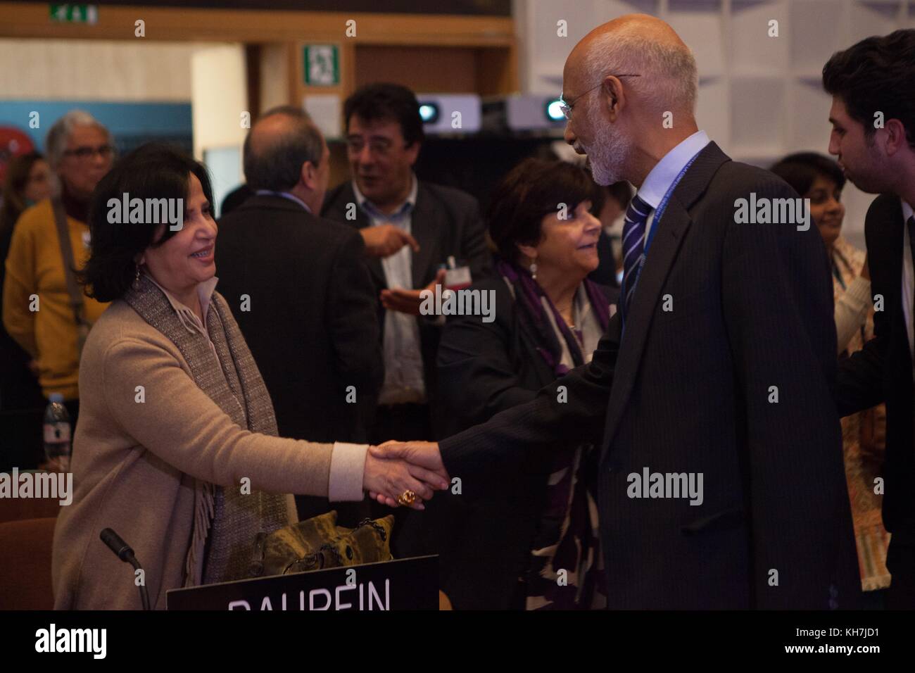 Paris, France. 14th Nov, 2017. UNESCO, the Culture Minister of Bahrain ...