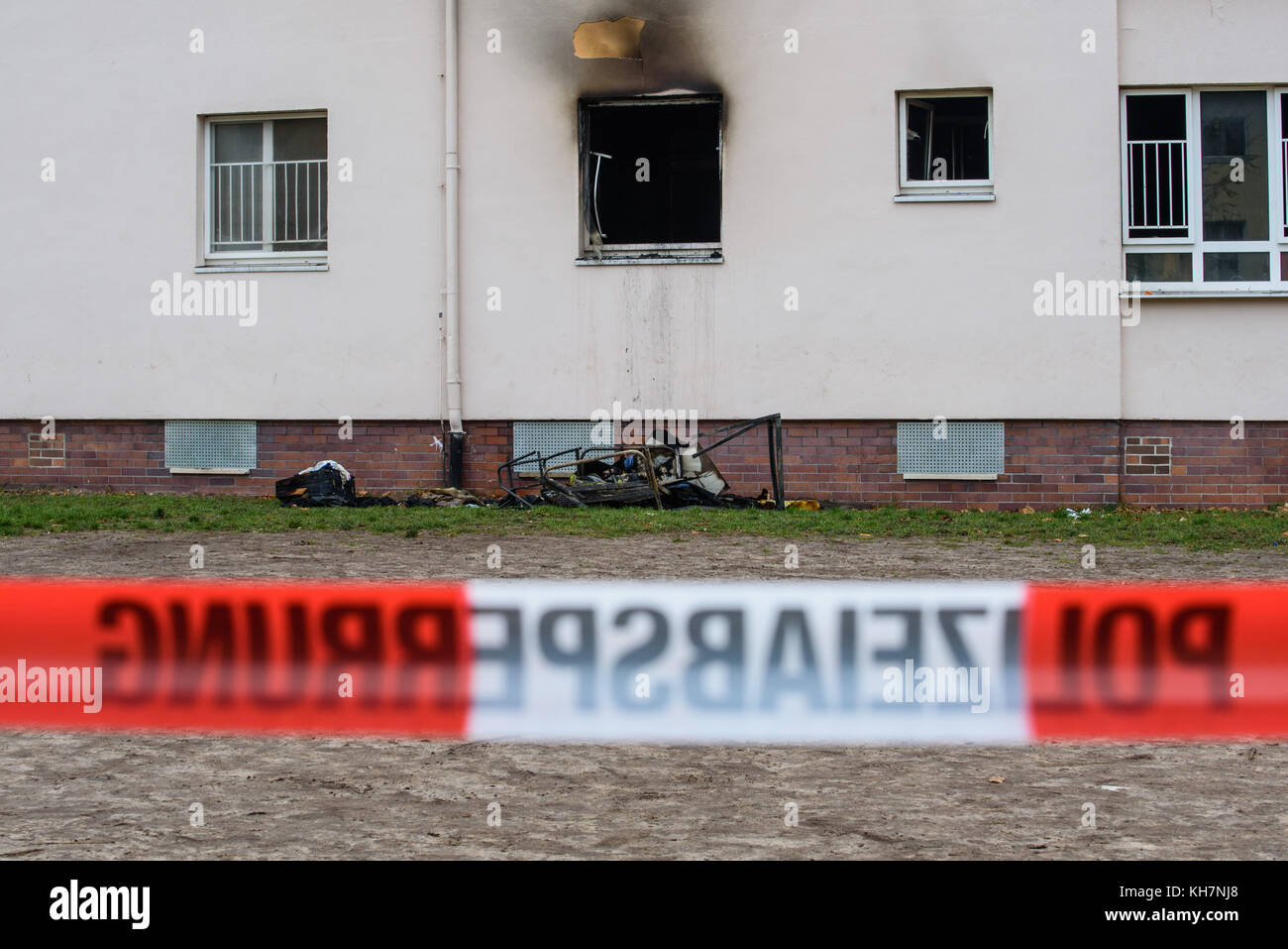 Bamberg, Germany. 15th Nov, 2017. Burn marks seen on a window of a ...