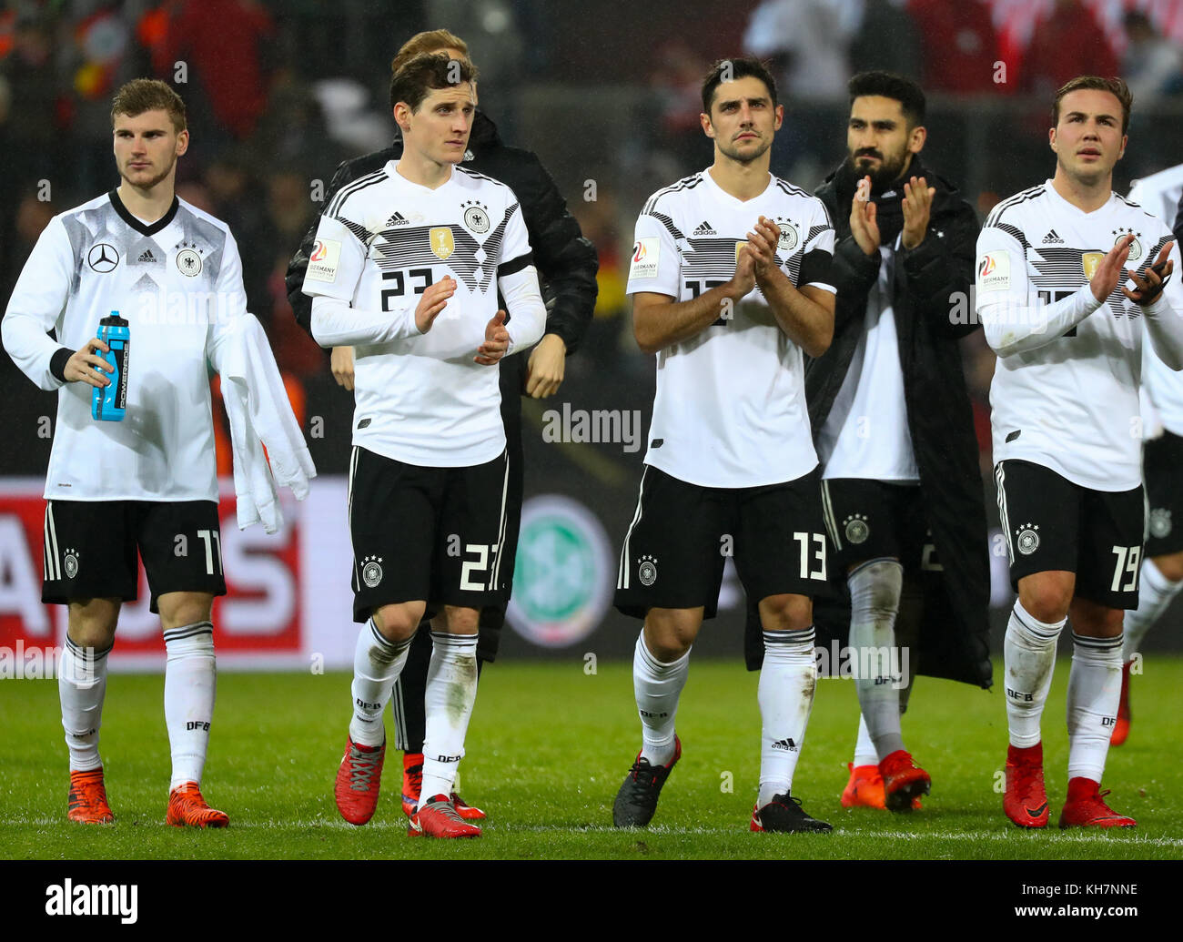 Cologne, Germany. 14th Nov, 2017. German players (left to right) Timo ...