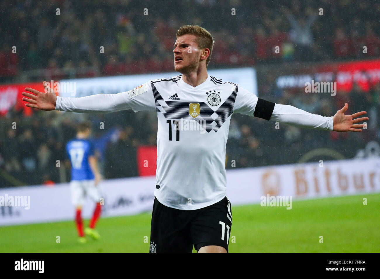 Cologne, Germany. 14th Nov, 2017. Germany's Timo Werner celebrating his ...