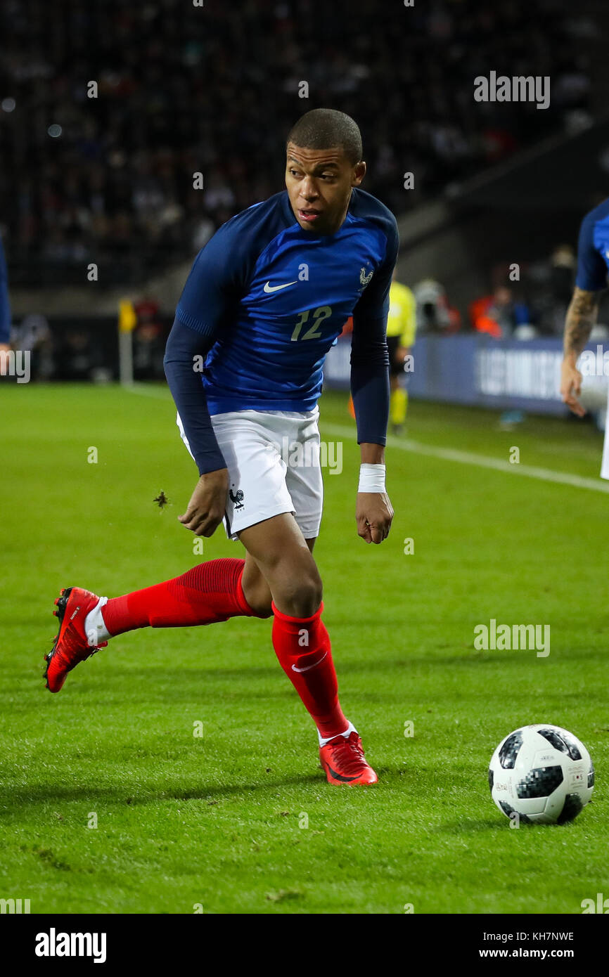Cologne, Germany. 14th Nov, 2017. France's Kylian Mbappe in action ...