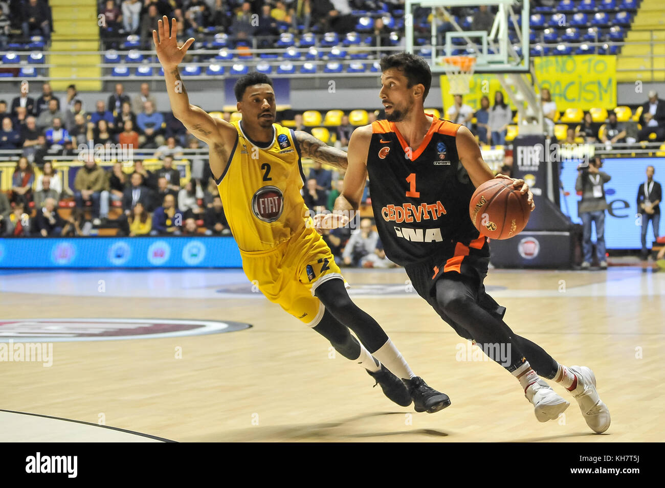Turin, Italy. 15th, November 2017. Roko-Leni Ukic (Cedevita Zagreb ...