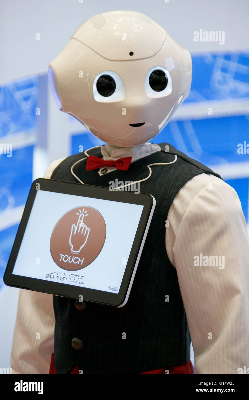 Tokyo, Japan. 16th November, 2017. SoftBank's humanoid robot Pepper on ...