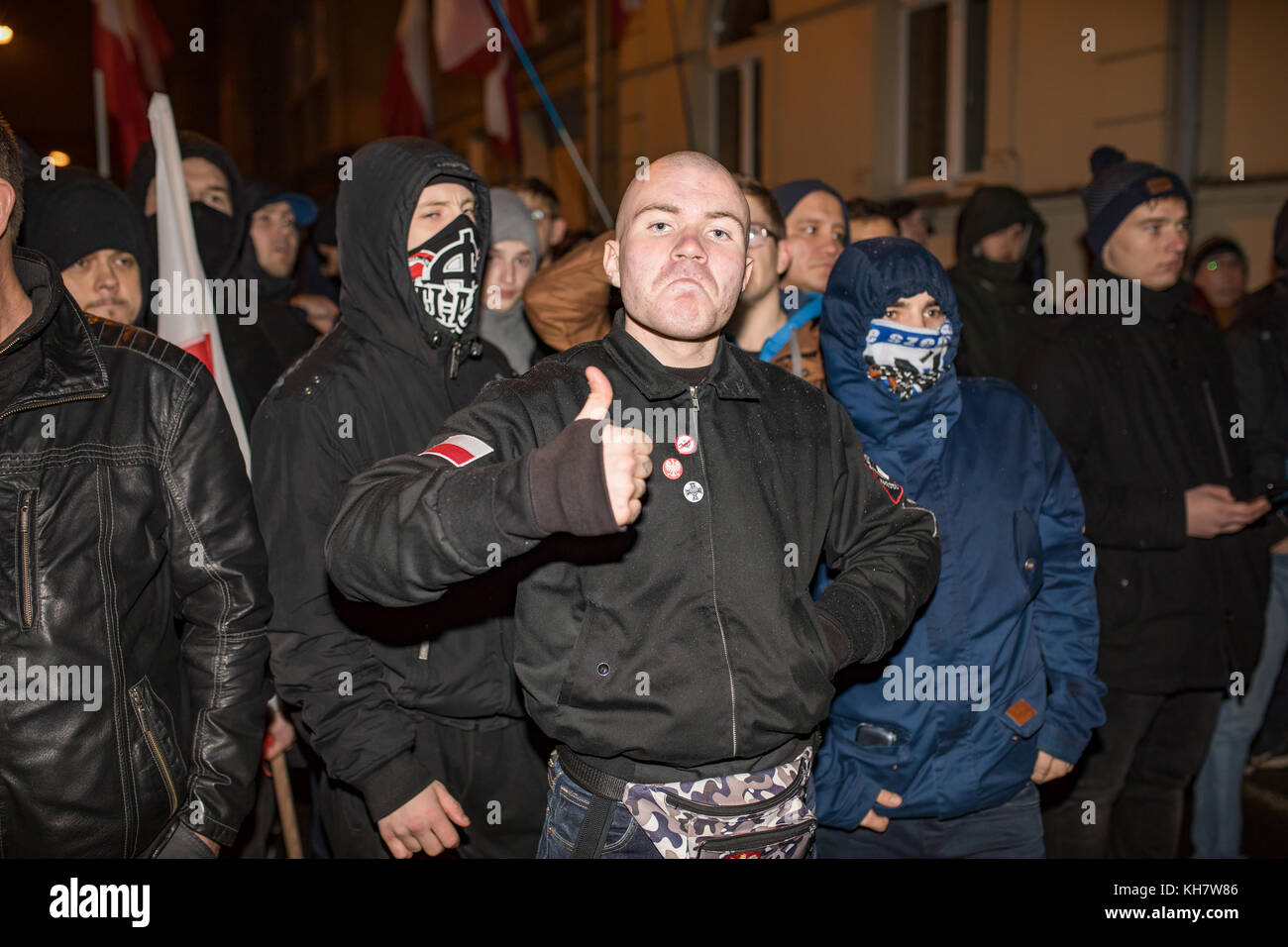 Poznan, Poland. 11th May, 2017. nationalists, hooligans and fascists ...