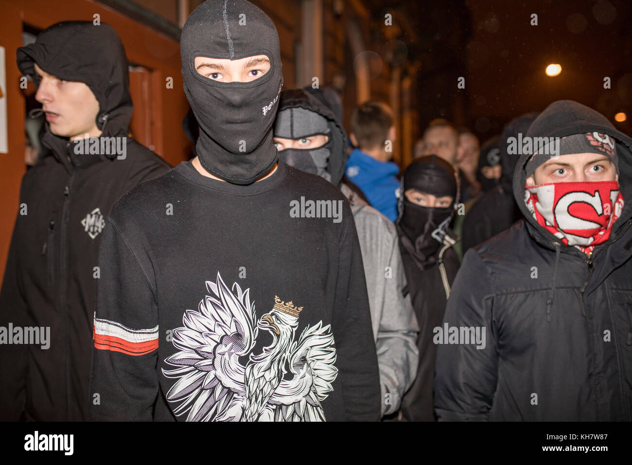 Poznan, Poland. 11th May, 2017. nationalists, hooligans and fascists ...