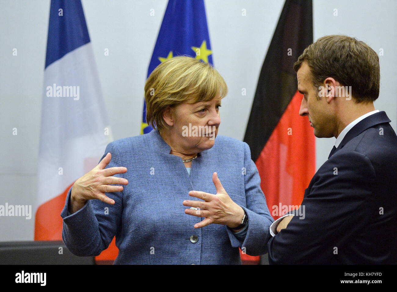 Bonn, Germany. 15th Nov, 2017. German Chancellor Angela Merkel and ...