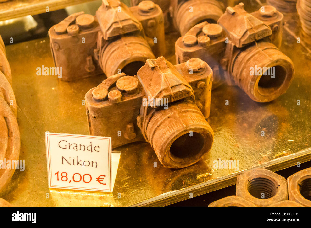 Shaped chocolate cast into the shape of Nikon F cameras, Toulouse ...