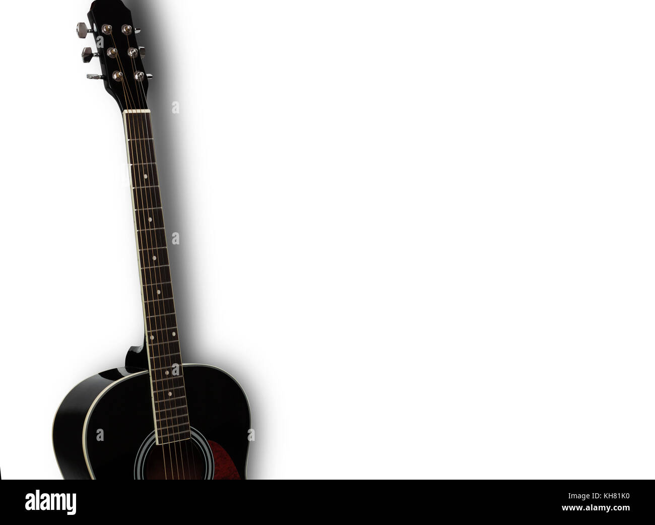 Acoustic guitar isolated on a white background. With clipping path ...