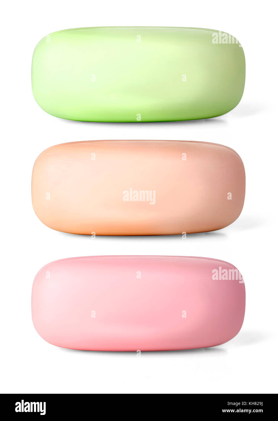 three peaces soaps isolated on a white background with clipping path ...