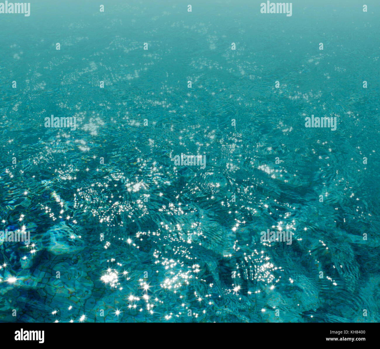 The water waves effects of blue sea . Sun light Blur effect Stock Photo ...