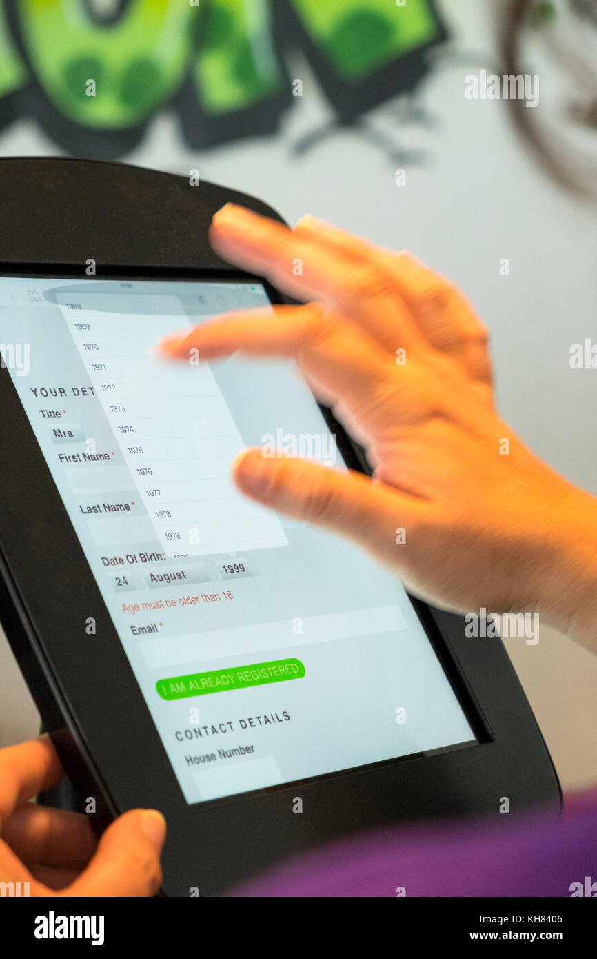 Tablet terminal hi-res stock photography and images - Alamy