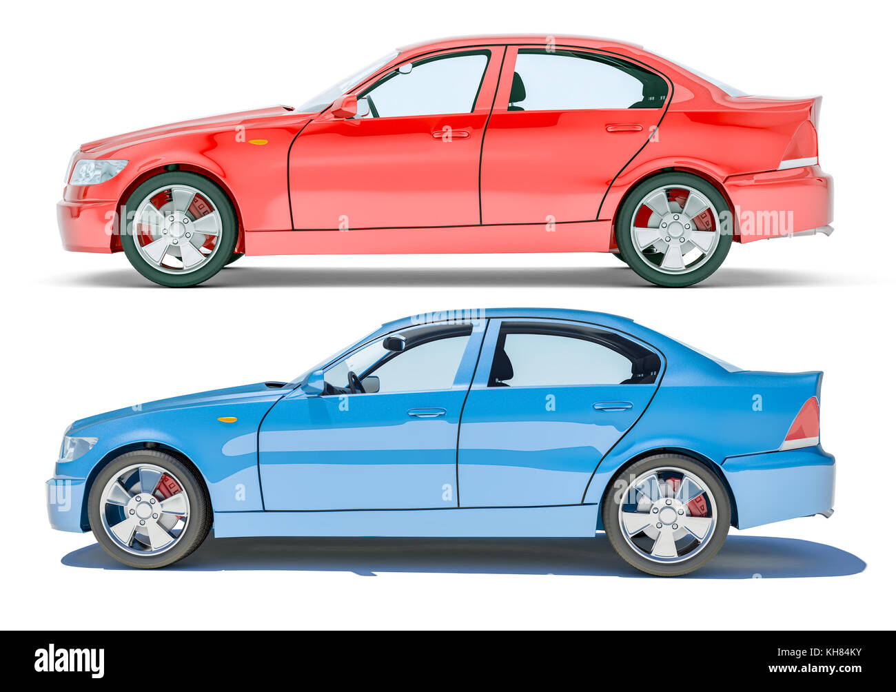 Car set without brand on white background Stock Photo - Alamy