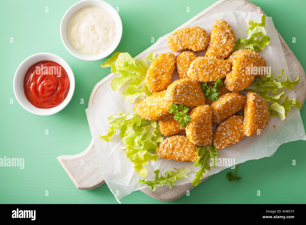 vegan soy nuggets healthy meal Stock Photo - Alamy